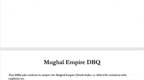 Mughal Empire DBQ by PBL History & Civics | TPT