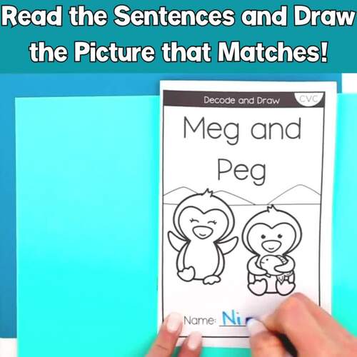 Winter Decodable Readers CVC Words | Directed Drawing Phonics Science ...