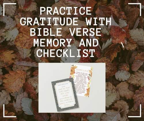 Practice Gratitude with Printable Bible Verses and Checklist | TPT