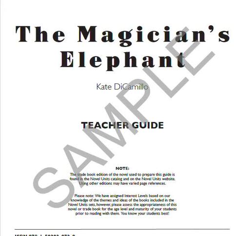 The Magician's Elephant Novel Units® Teacher Guide Novel Study | TPT