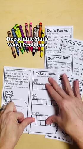 Decodable Math Word Problems CVC by Reagan Tunstall | TPT