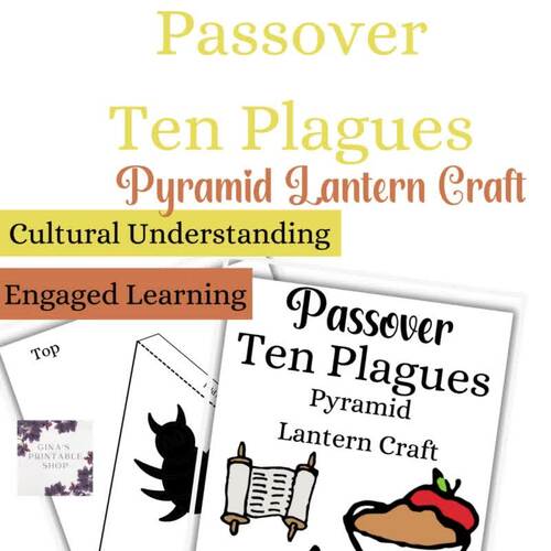 Passover Ten Plagues Pyramid Lantern Craft Activity by GinasPrintableShop