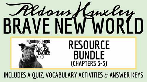 Brave New World Chapters 3, 4, and 5 Quiz and Vocabulary Activities Bundle