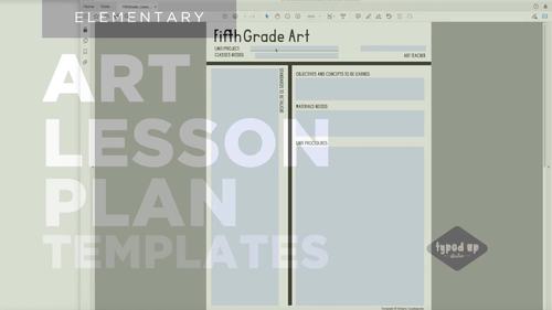 Editable Art Lesson Plan Templates | ELEMENTARY K-6 | add your state ...