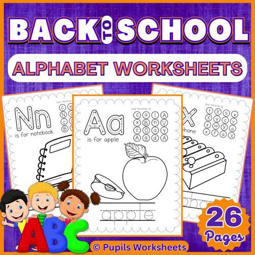 Back to school Alphabet workbook I Alphabet Letter Tracing Worksheets ...