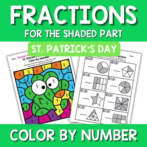 St Patricks Day Fractions Color by Number Code Fun Math Worksheet Craft ...