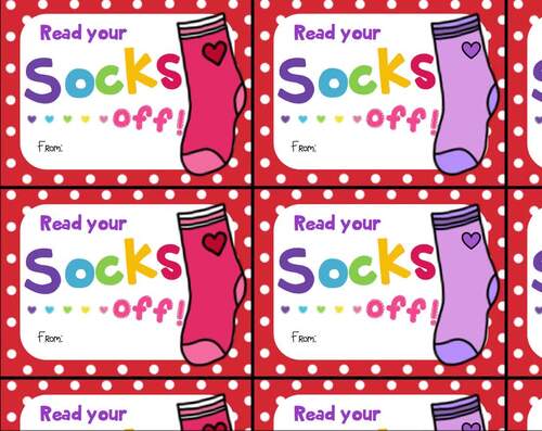 Cute Socks Reading Gift Tag- Read your Socks off! | TPT