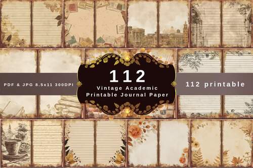Vintage Academic Printable Journal Paper | Dark Academia Kit | 112 ...
