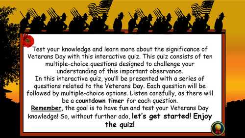 Interactive Veterans Day Quiz/ November 11 Holiday Social Studies/MPEG4 ...