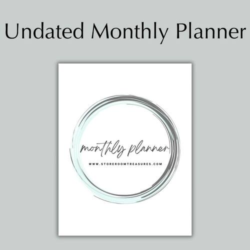 Undated Monthly Planner by StoreroomTreasures | TPT