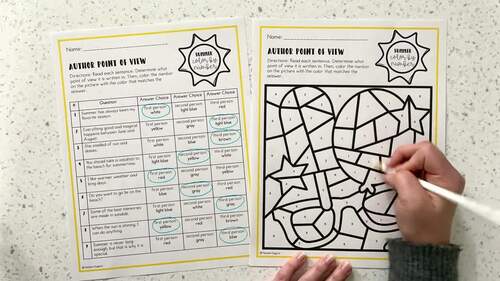 Summer ELA Color by Number Activity - Printable Coloring Pages | TPT