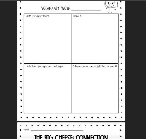 The Big Cheese: Book Companion & Craft by Teacher Tales of Miss Smith