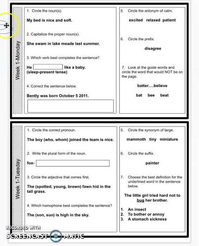 3rd Grade Language Arts Morning Work | ELA Morning Work | Print & Digital