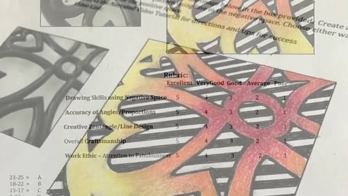 Negative Space Drawing Worksheet and Tutorial Middle School Art High ...