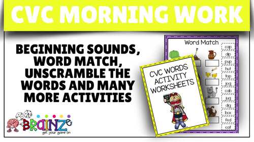 CVC Morning Work Activity Book | Engaging Phonics Practice for Early ...