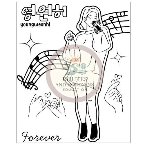 Learn Popular K-pop Vocabulary: K-Pop Coloring Pages With Korean Hangul ...