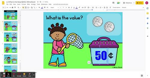 CND Money: What is the Value (up to 200¢ et $200): Google Slides™