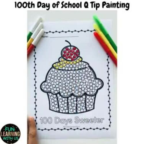100th Day of School Activities Bundle | Activity Pack Certificate Q Tip ...