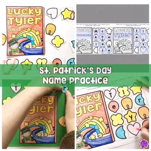 Kindergarten St Patricks Day Name Craft Lucky Charms Craftivity ...