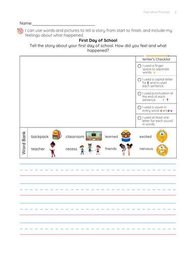 The Writing Center | 50 Narrative Writing Prompts | CCSS Aligned Gr.K ...