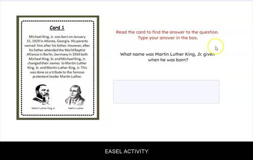 Martin Luther King Jr Activity Scavenger Hunt with Easel Version