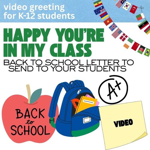 I'M HAPPY YOU ARE IN MY CLASS Back to school Letter Video New Students K-12