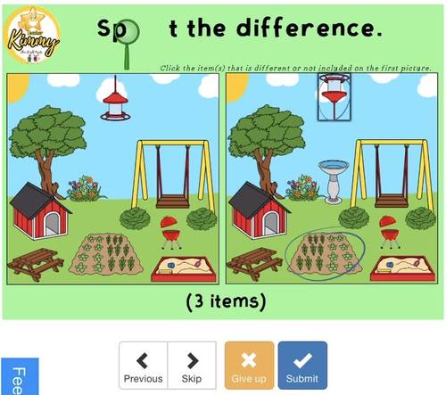 Spot the Difference (Backyard Edition) | Visual Memory by Teacher Kimmy