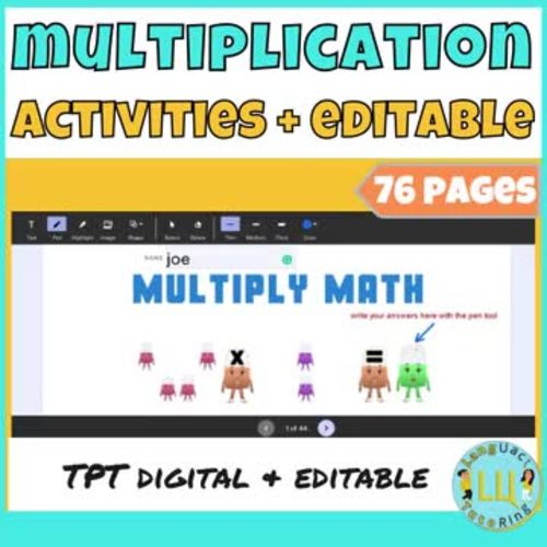 Multiplication Interactive | EDITABLE activities | DOLLAR DEAL! | TpT