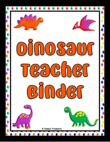 Dinosaur Teacher Binder Sections *Editable* by Cindy's Treasures