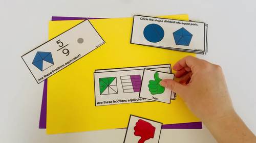 Fractions Work Bin Task Cards | Centers for Special Ed by Mrs Ds Corner