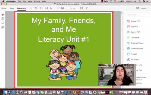 My Family, My Friends and All About Me Unit #1 by Growing Book by Book