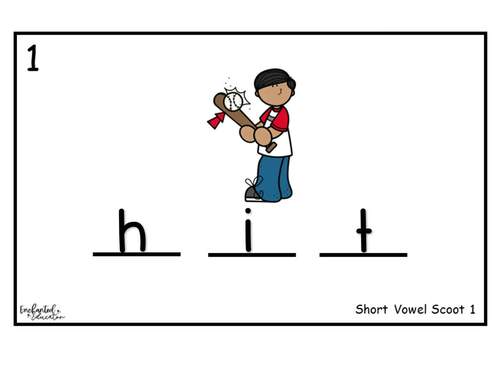 Short Vowel (cvc) Scoot Review| Digital or Paper by An Enchanted Educator