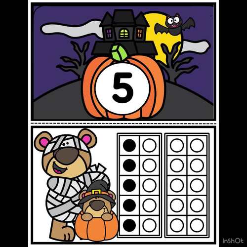 Halloween Number Matching Cards | Numbers 0–20 with Ten Frames | TPT