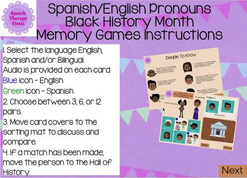 Boom Cards - Black History Month - Spanish & English Audio-Pronouns ...