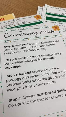 Close Read for Younger Students using A Place for Grace by Love2ndGrade