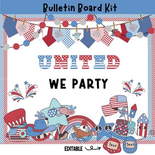 4th of July Bulletin Board Kit Retro Patriotic Summer Classroom Decor ...