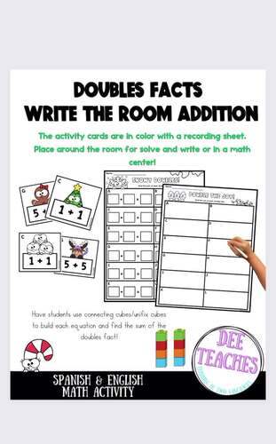 Write the Room: Doubles Facts Christmas & Winter Theme Bilingual by ...