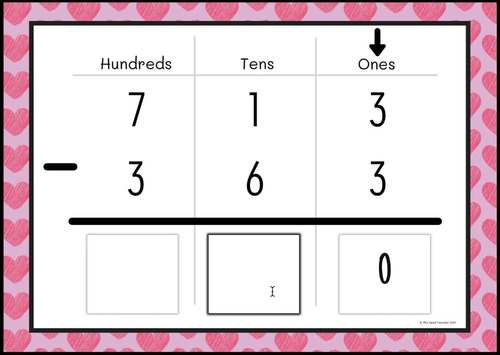 Valentine's Day Subtracting with Regrouping | Boom Cards™ by Mrs Sped ...
