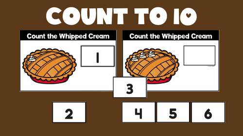 Count to 10 Apple Pie Counting Task Cards | Thanksgiving Counting to 10 ...