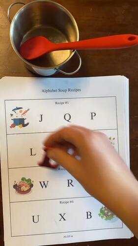 ABC Alphabet Soup Recipe Printable, Phonics Letter Recognition Matching ...
