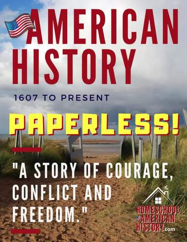 US - American History HOMESCHOOL Course - Units, Projects, Worksheets, Test