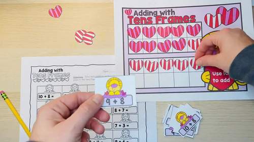 Valentine's Day First Grade Math Centers by Kiddie Concepts | TPT
