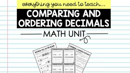 Comparing and Ordering Decimals Math Unit | Math Centers | Differentiated
