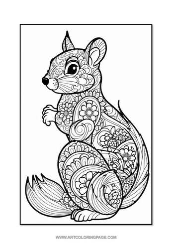 Hideaway Hues: Squirrel Mandala Coloring Pages Vol. 4 - 100-Pages