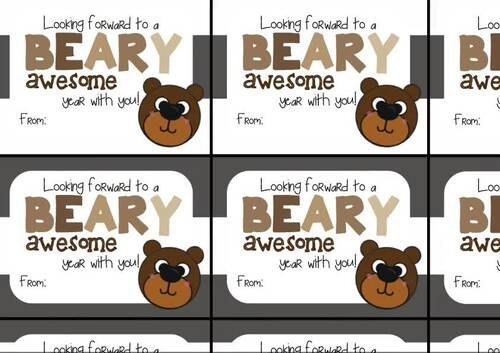 Cute Teddy Grahams | Graham Crackers Beginning of Year (BOY) Gift Tag