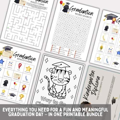 Graduation Scavenger Hunt and Activity Bundle for Kids by PrintandPlayMama