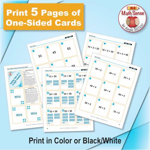 Adding Tens to a 2-Digit Number: Place Value Card Games 1B33 | Math ...