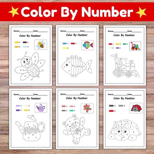 Color by Number Printable Worksheets for Kids | 20 Fun Pages for Kids ...