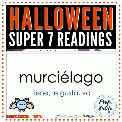 Spanish Halloween Activity Spanish Readings with Spanish Super 7 Verbs ...