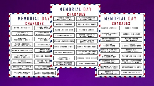 Memorial Day Games Classroom, Picnic, Activities, Trivia Games for Kids ...
